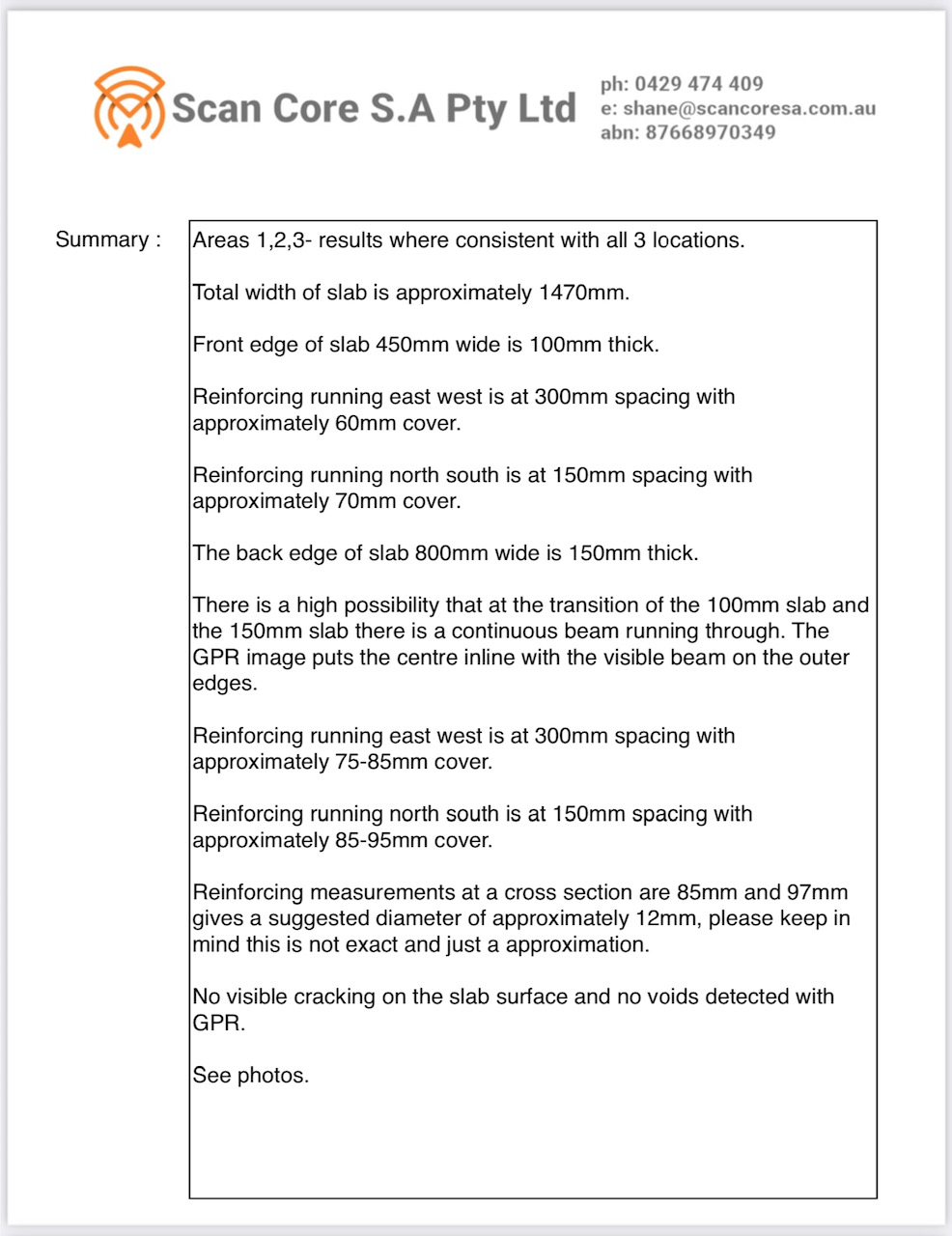 Report Examples – Scan Core S.A Pty Ltd